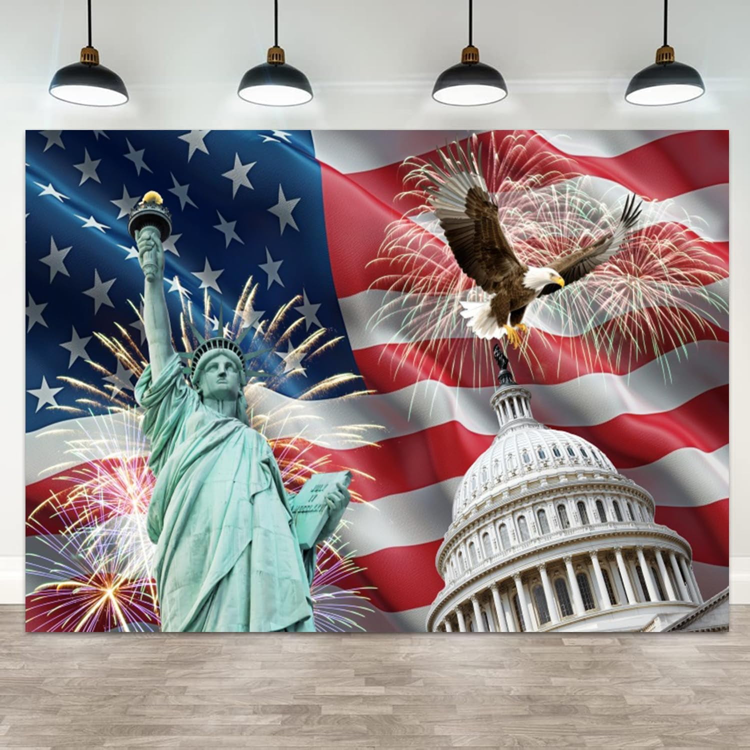 4th of July Backdrop American Flag Patriotic Independence Day ...