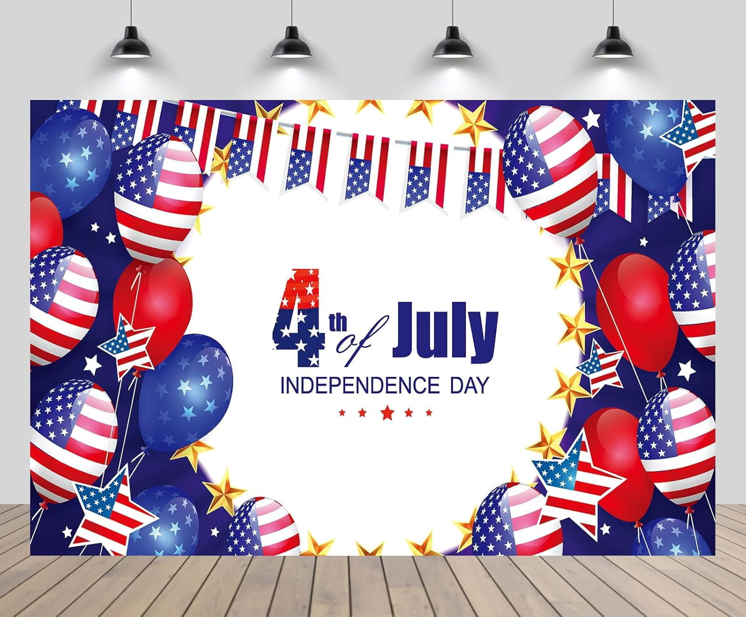 4th of July Backdrop American Independence Day United States Stars and ...