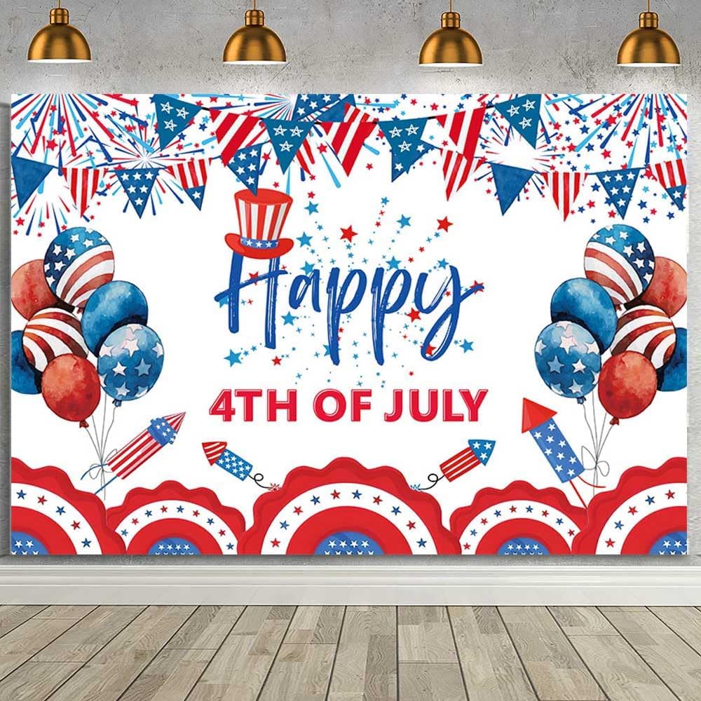 4th Of July Backdrop Red White And Blue Happy 4th Of July Party