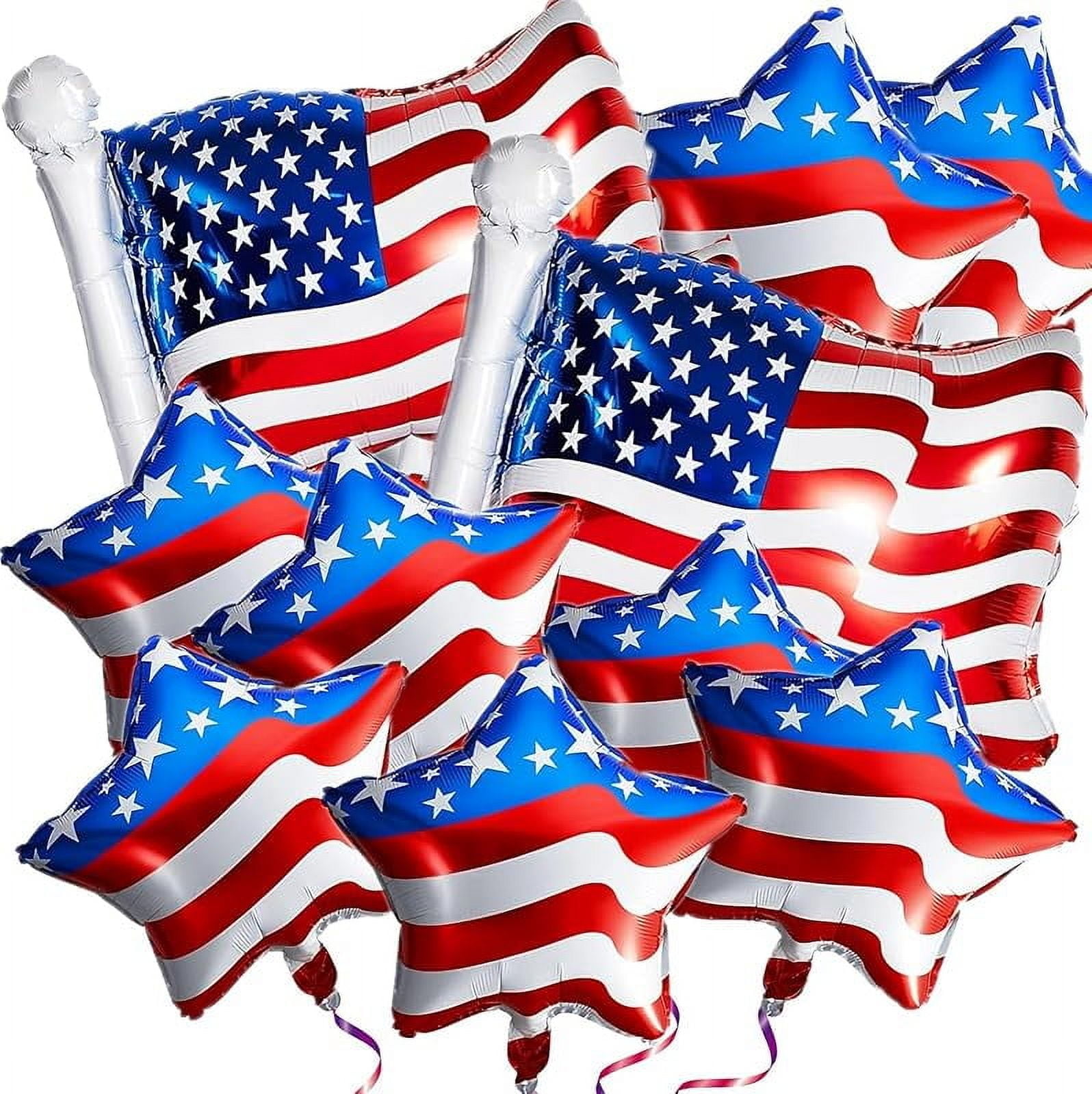 4th of July Balloons 16Pcs Patriotic Independence Day Foil Balloons ...