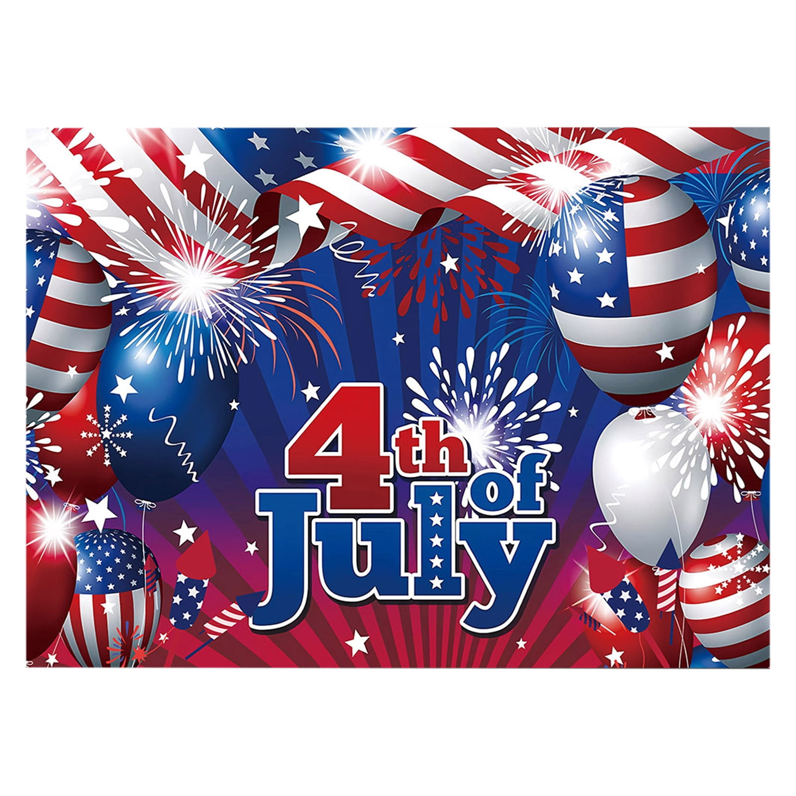 4th of July Banner, 59x39 Inch, 4th of July Backdrop for Independence ...