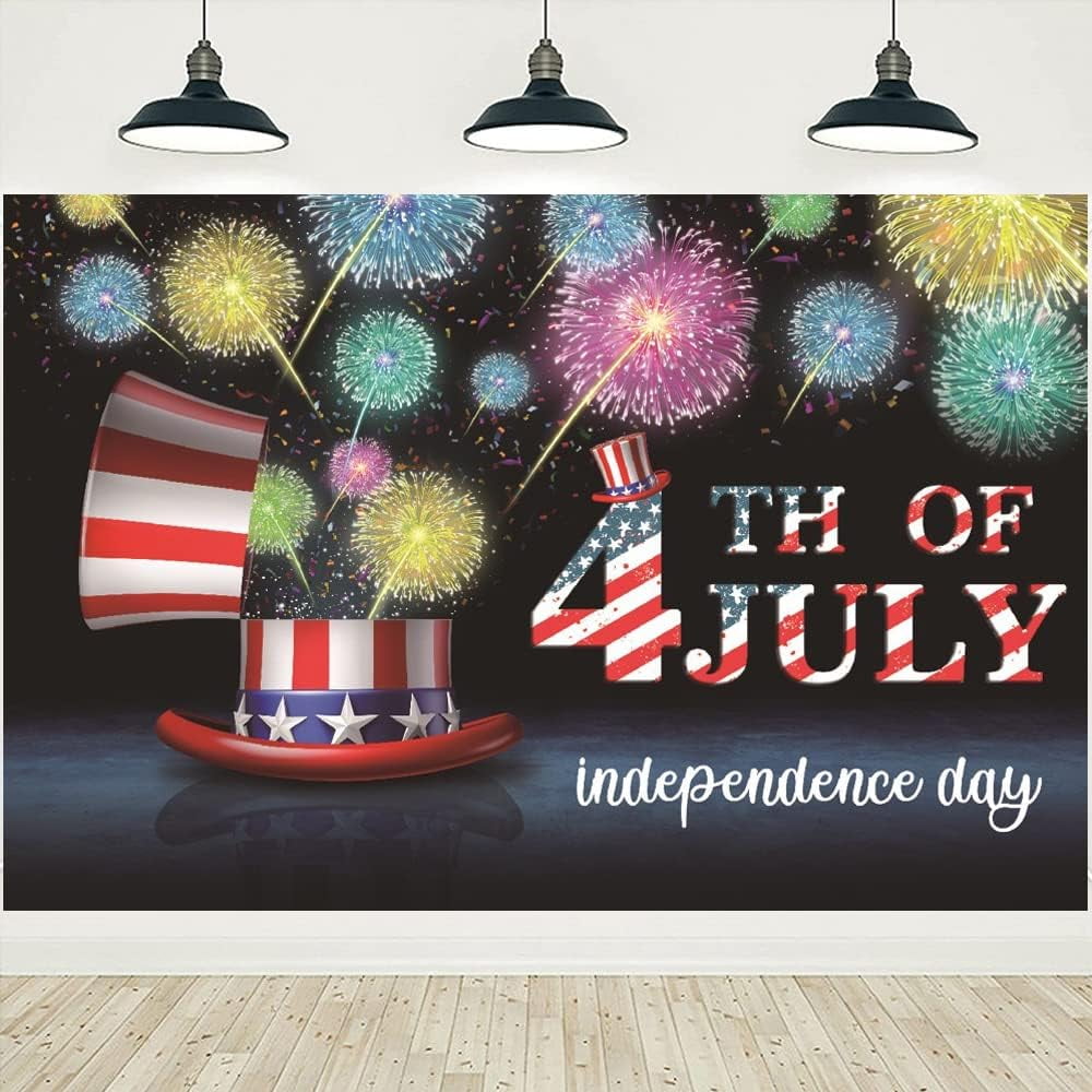 4th of July Banner Independence Day Patriotic Sign Banner Backdrop ...