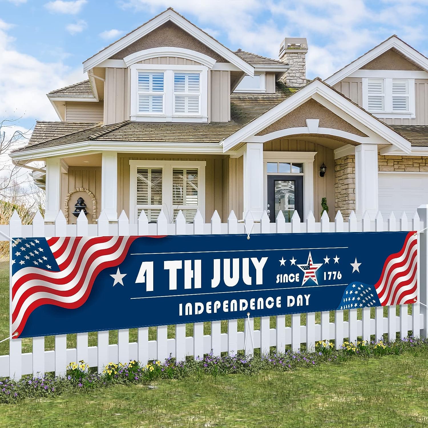 4th of July Banner Outdoor Decorations Independence Day National Day ...