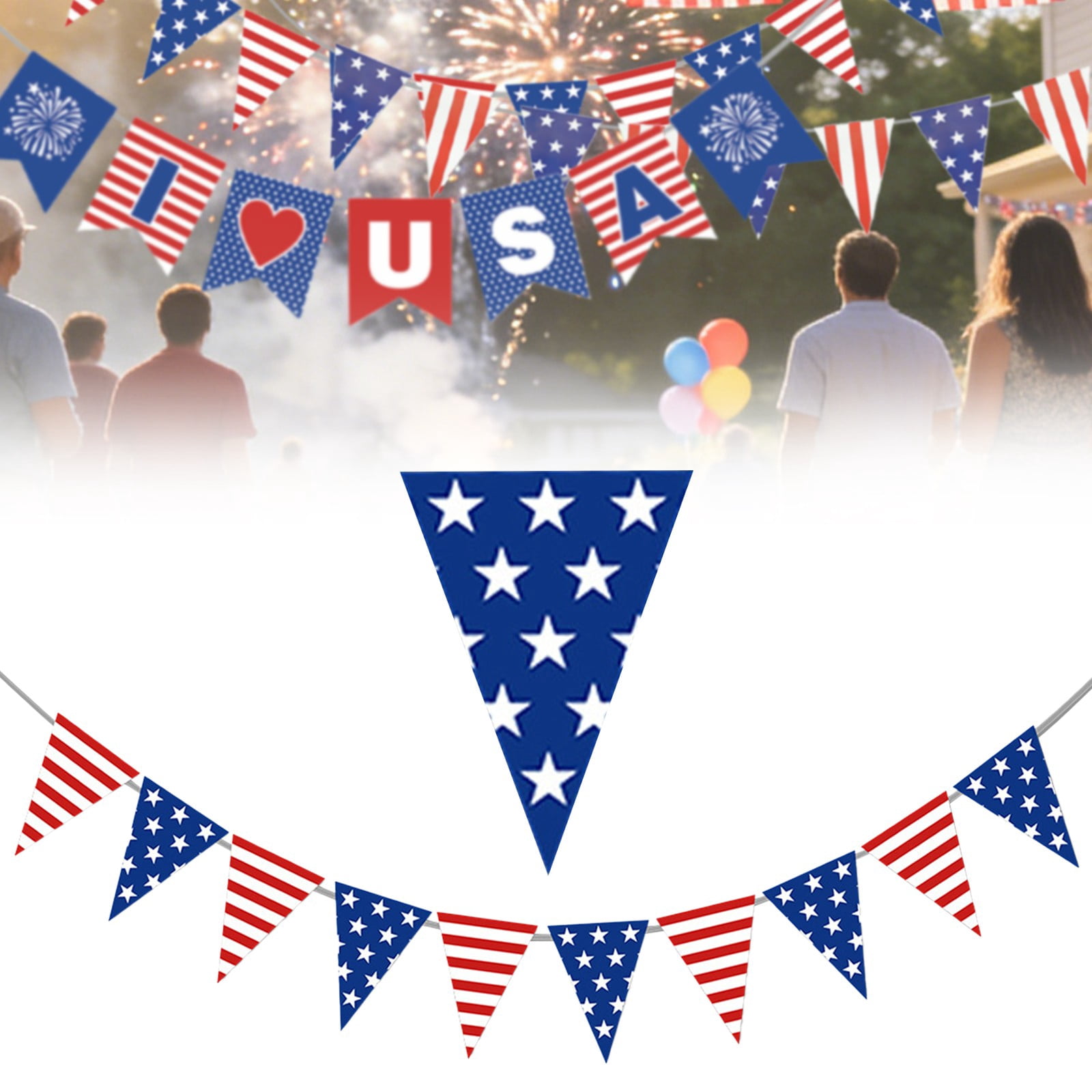 4th of July Banner,Party in The Usa Fourth of July Decorations ...