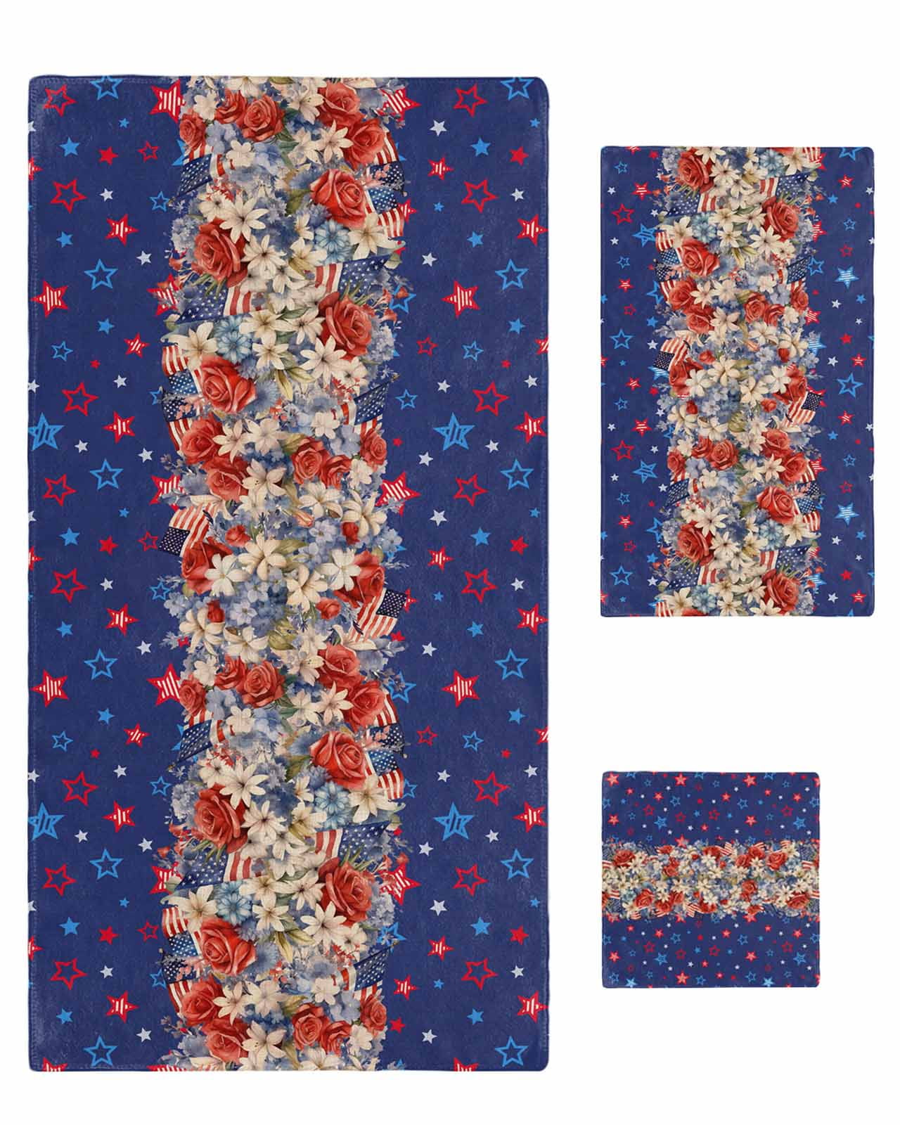 4th of July Bath Towels for Bathroom Set,Luxury Microfiber Towels Gifts ...