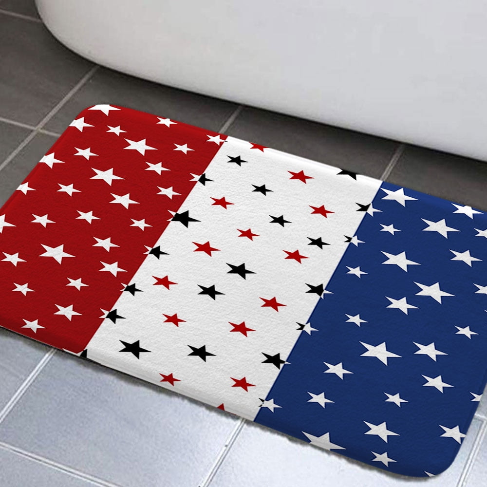 4th of July Bathroom Rugs, American Patriotic Stars Bathroom Rugs Set ...