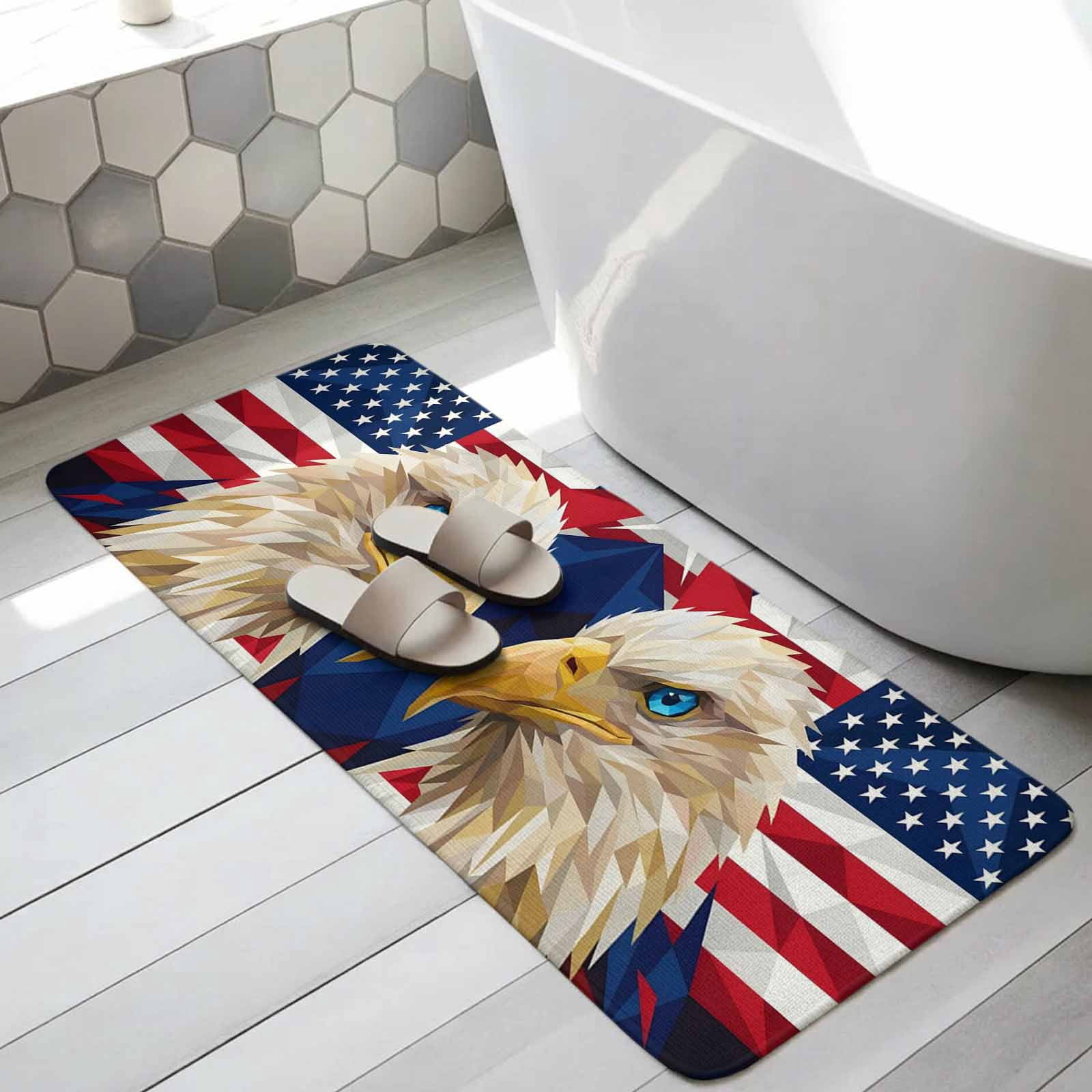 4th of July Bathroom Runner Rugs Non Slip Washable Absorbent Narrow ...