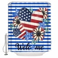 4th of July Bathroom Shower Curtains with 12 Hooks Polyester Waterproof ...
