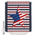 4th of July Bathroom Shower Curtains with 12 Hooks Polyester Waterproof ...