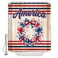 4th of July Bathroom Shower Curtains with 12 Hooks Waterproof Shower ...