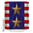 4th of July Bathroom Shower Curtains with 12 Hooks Waterproof Shower ...