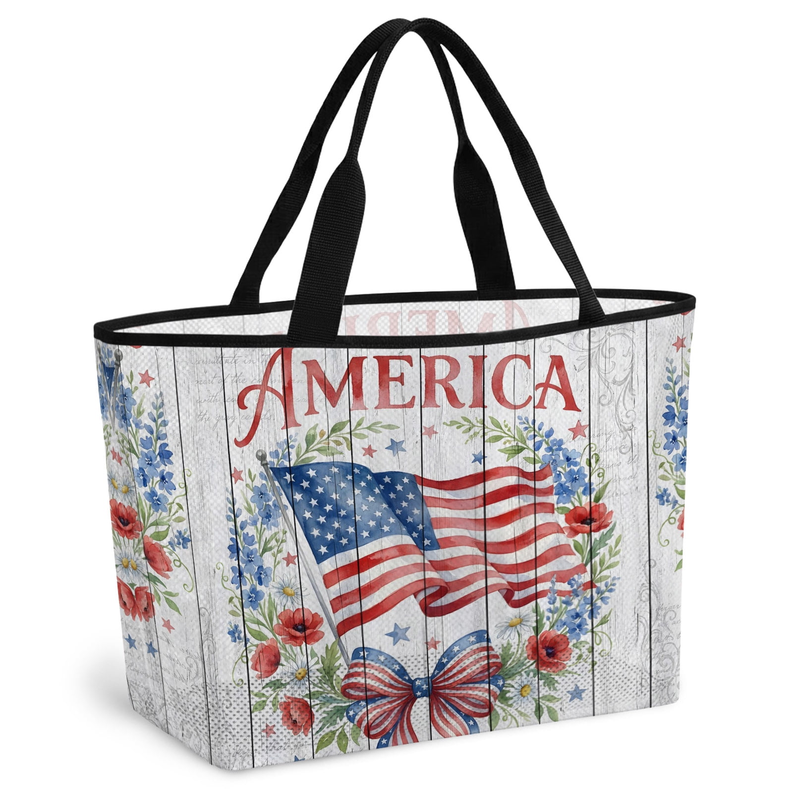 4th of July Beach Bag for Women, Large Breathable Mesh Beach Tote Bag ...