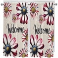 4th of July Bedroom Curtains 63 Inches length, Red Spring Floral Daisy ...