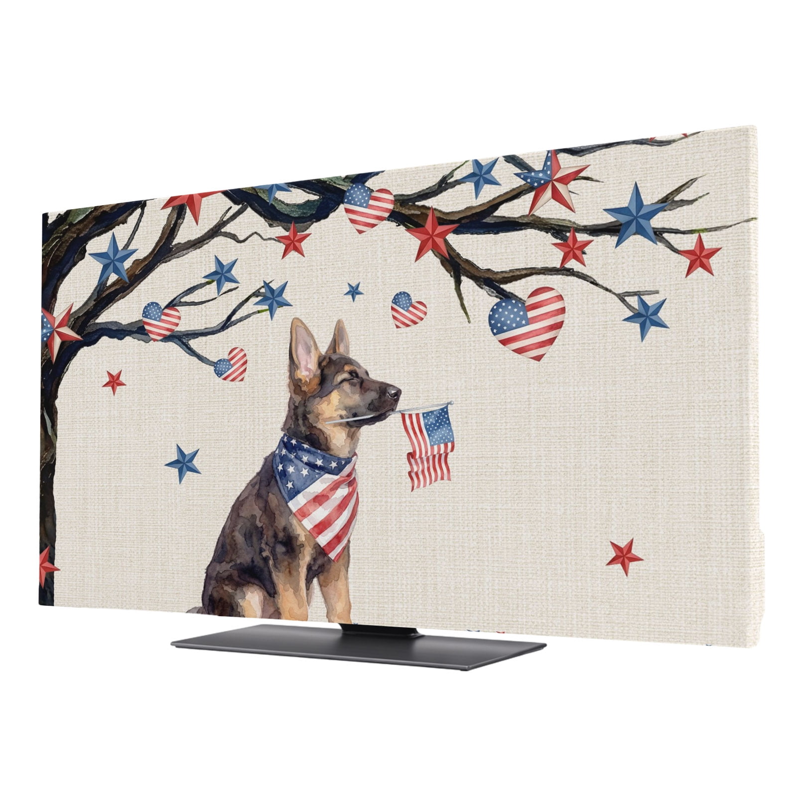 4th of July Black Dog TV Cover for 50 Inch Screen, Stretch Fabric ...