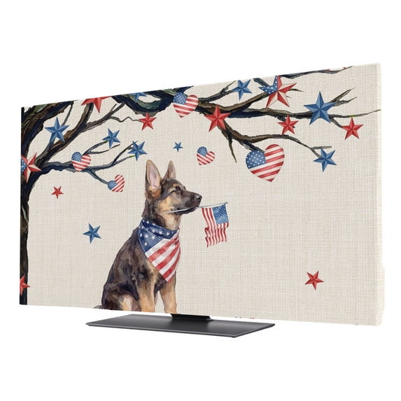 4th of July Black Dog TV Cover for 50 Inch Screen, Stretch Fabric ...