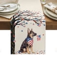 4th of July Black Dog Table Runner American Star Branches Tree ...