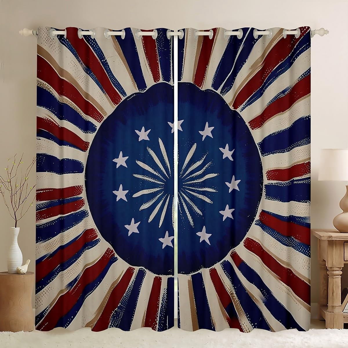 4th of July Blackout Curtains 30%-50% Independence Day Darkening Drapes ...