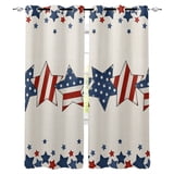 4th of July Blackout Curtains 63 Inches Long, Patriotic Blue Red Star ...