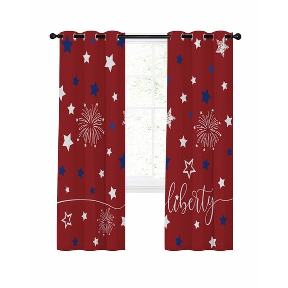 4th of July Blackout Curtains 96 Inches Long for Bedroom, Blue White ...