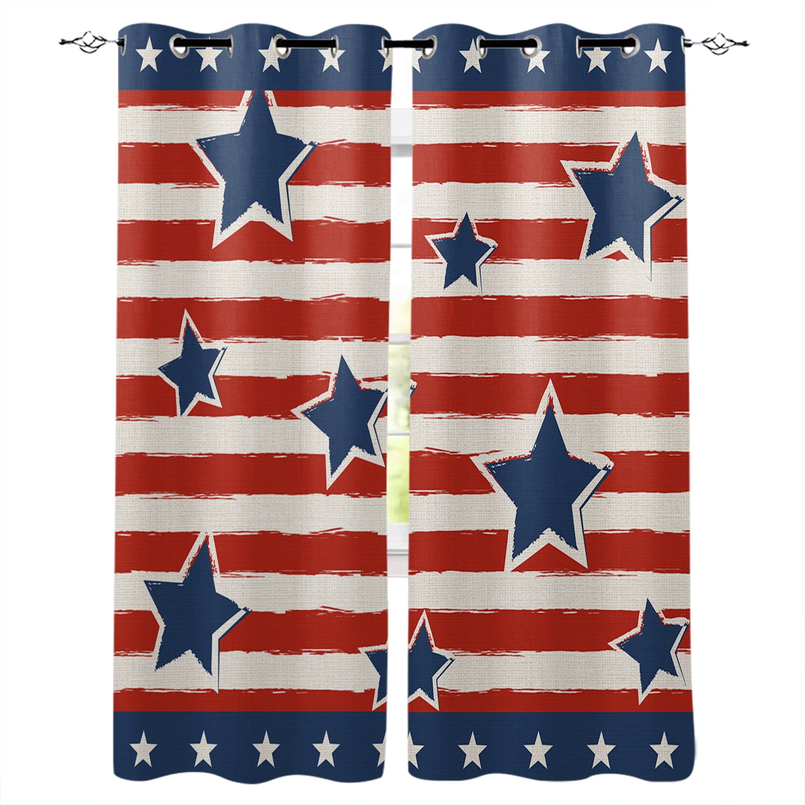 4th of July Blackout Curtains 96 Inches Long, Independence Day ...