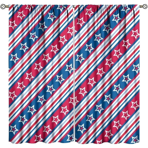 4th of July Blackout Curtains, American Patriotic Independence Day Red ...