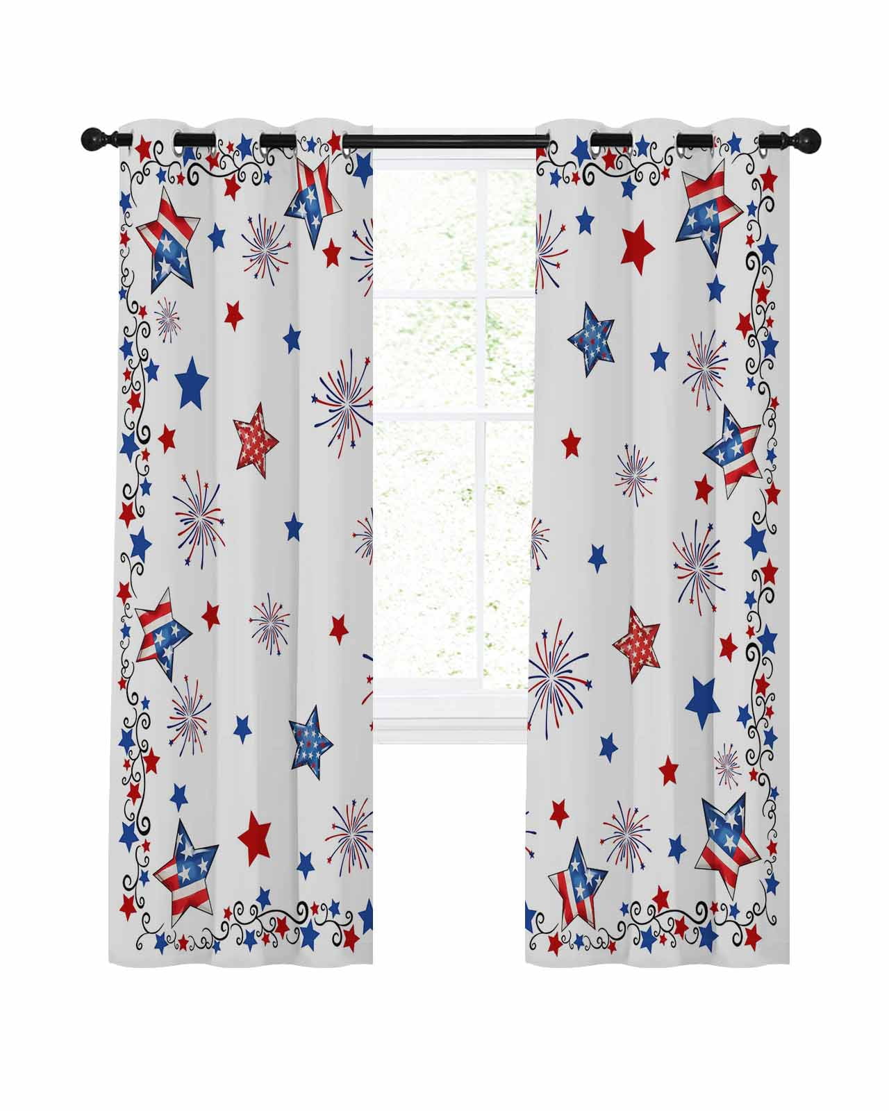 4th of July Blackout Curtains, Light Blocking Print Window Curtains ...