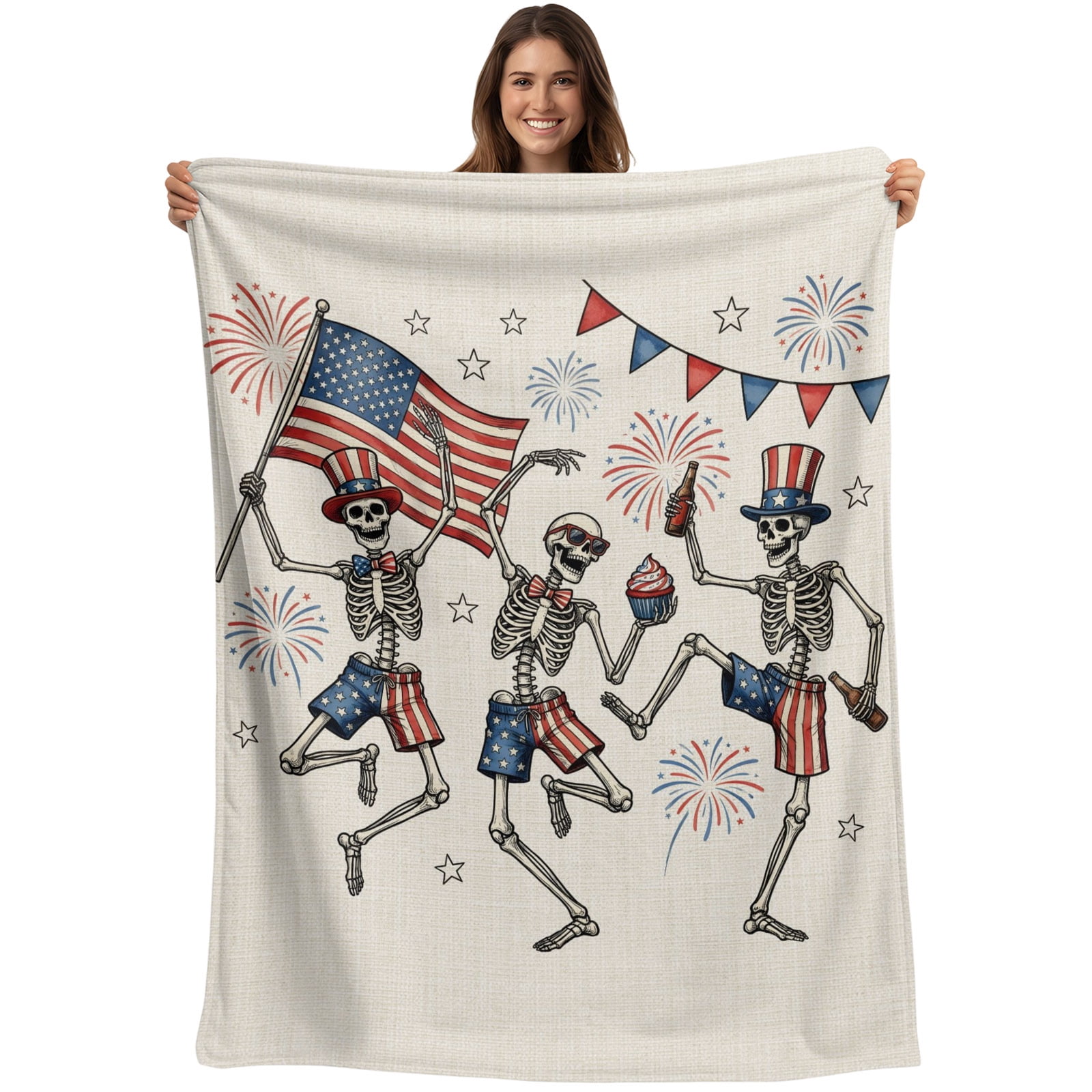 4th of July Blanket Soft Cozy Warm Throw Blanket for Couch, Plush Fuzzy ...