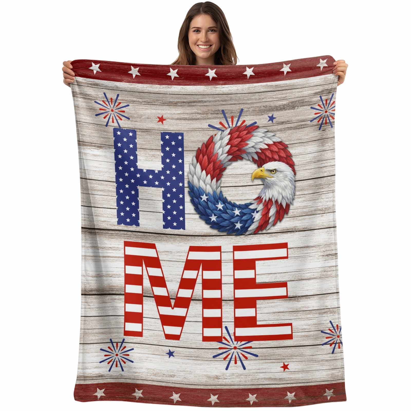 4th of July Blanket Soft Cozy Warm Throw Blanket for Couch, Plush Fuzzy ...
