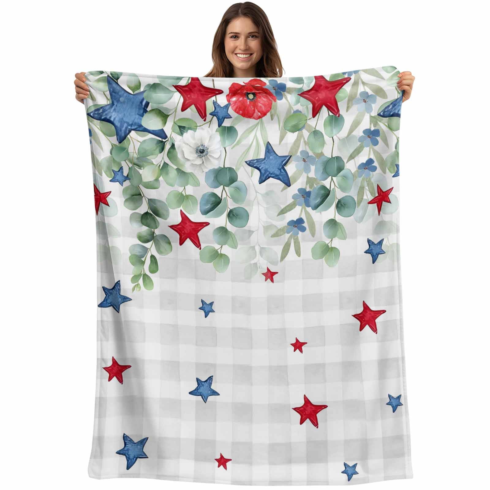 4th of July Blanket Soft Cozy Warm Twin Blanket for Bed, Plush Fuzzy ...
