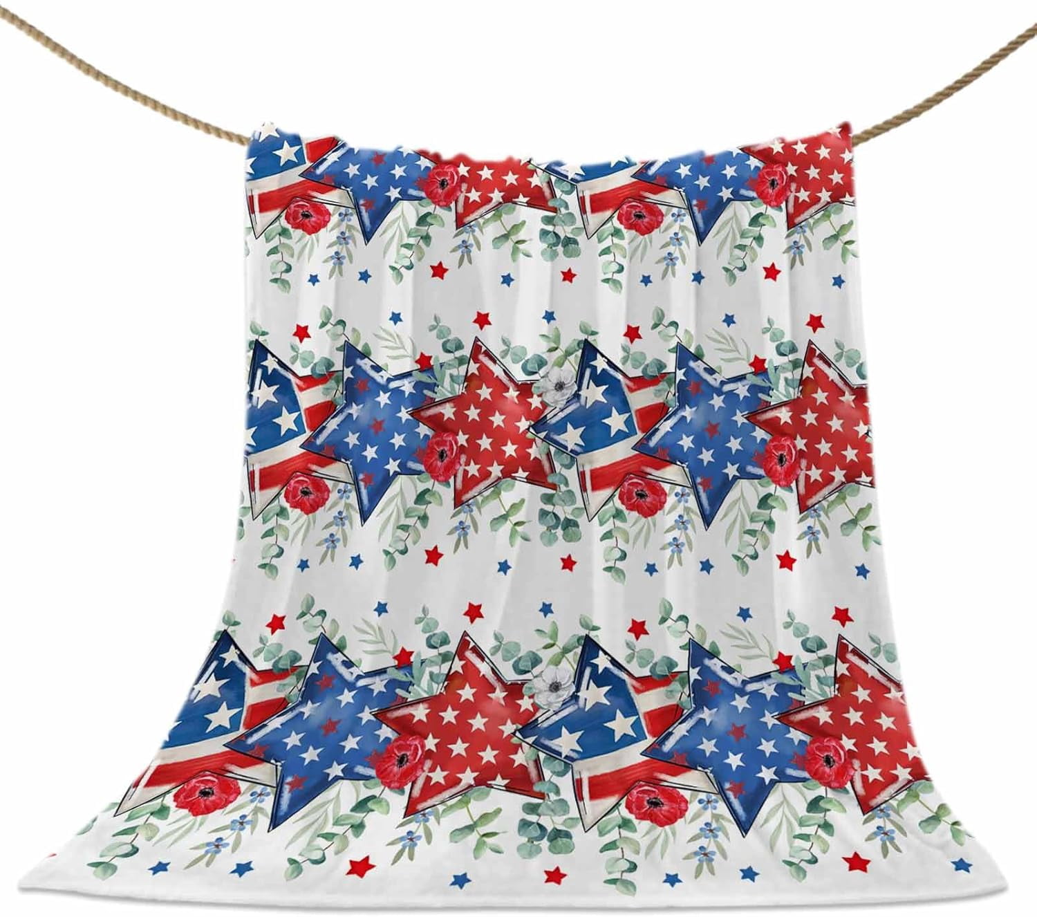 4th of July Blankets, Patriotic Memorial Day Soft Fleece Blanket ...