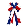 4th of July Bow Pre-Tied Patriotic Ribbon for Wreath, Memorial Day ...