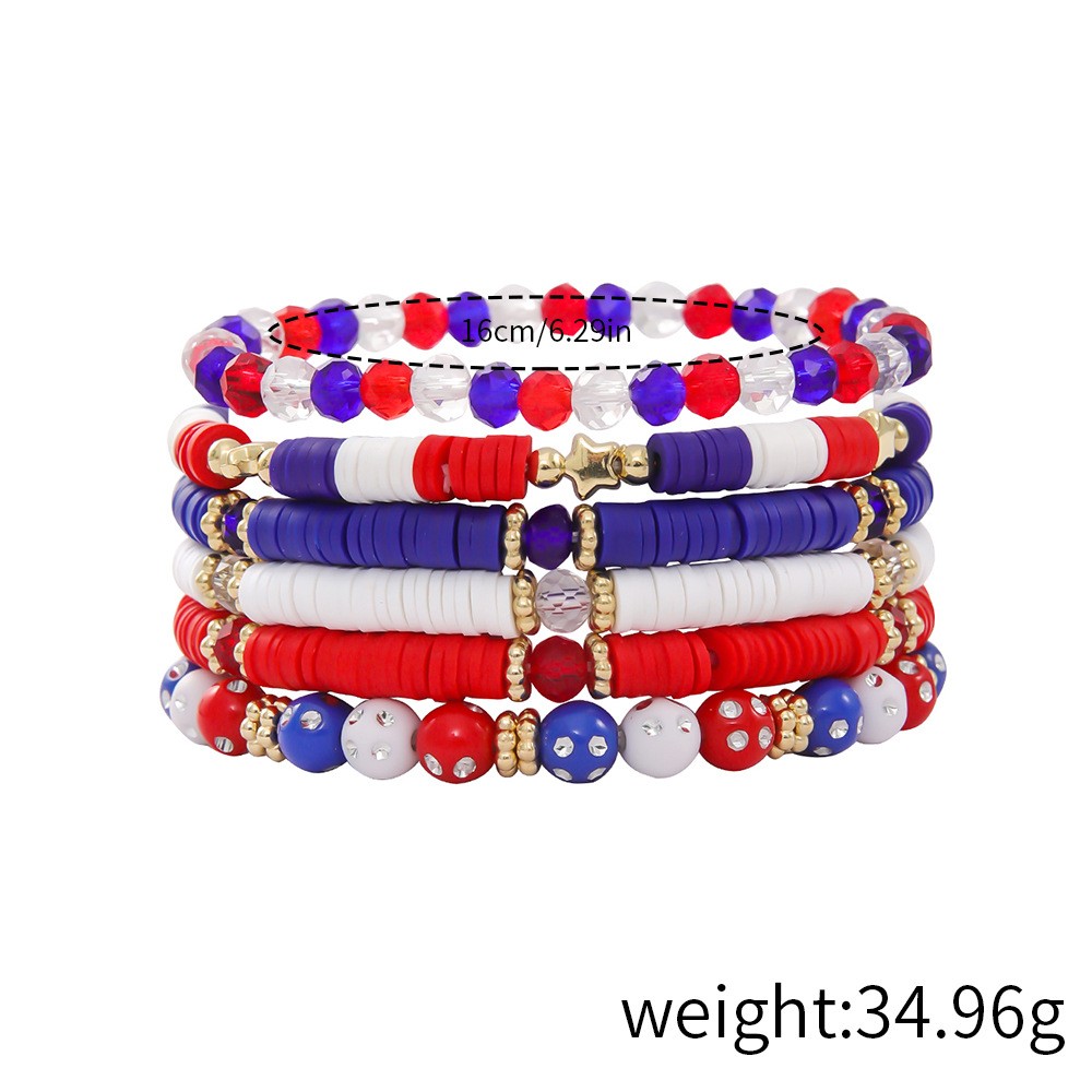 4th of July Bracelets Patriotic, American Flag Stretchable Bracelet ...