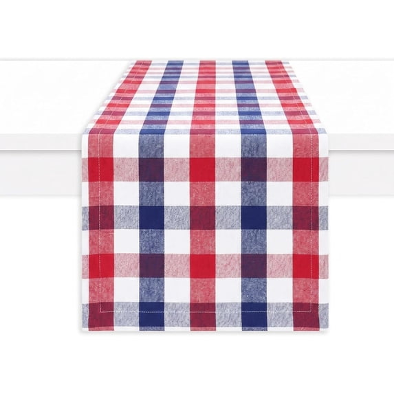 4th of July Buffalo Plaid Table Runner Classic Farmhouse 100% Cotton ...