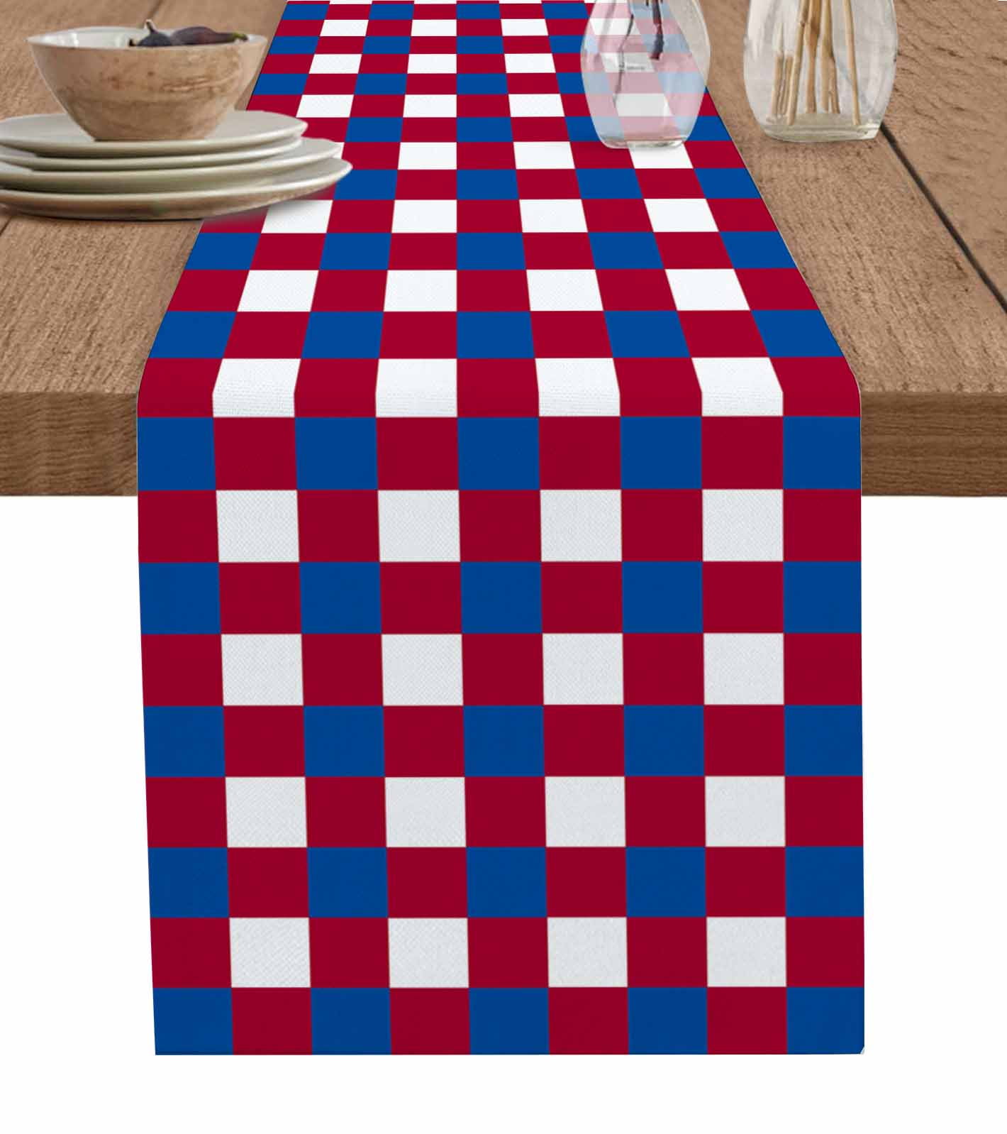 4th of July Burlap Cotton Table Runner 14x72 Inches Long, Independence ...