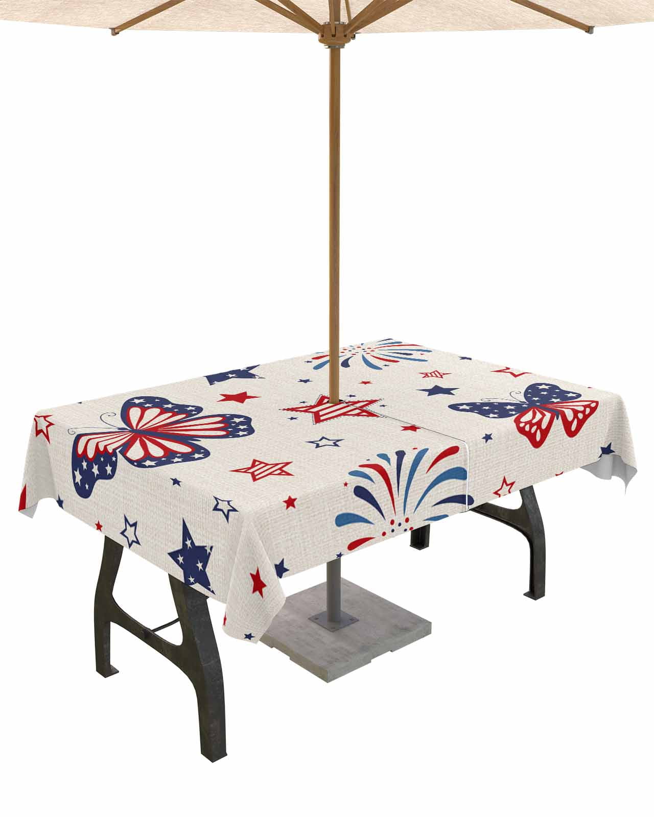 4th of July Butterfly Fireworks Rectangle Tablecloth with Zipper ...