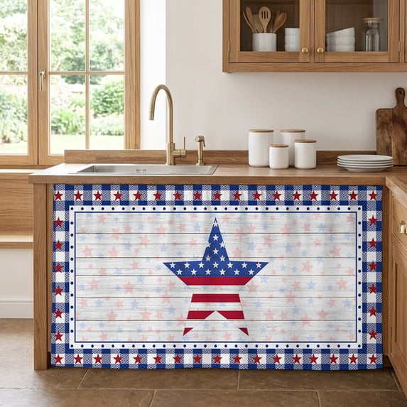 4th of July Cabinet Curtain 28"Wx51"L,Dustproof Storage Cabinet Curtain ...