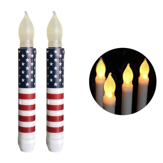 4th of July Candles,Patriotic Flameless Taper Candles with Remote ...