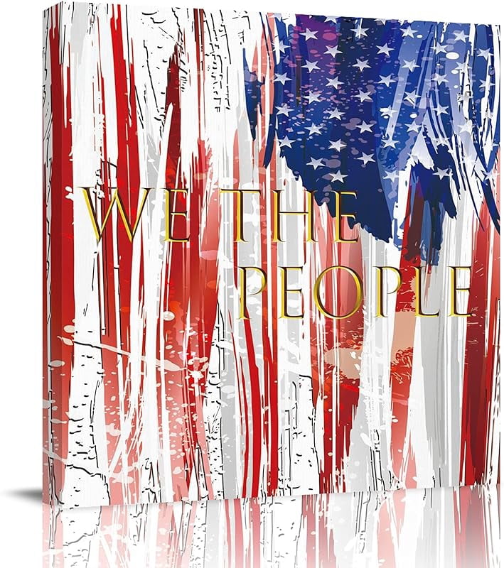4th of July Canvas Wall Art Framed Wall Decoration American Freedom ...