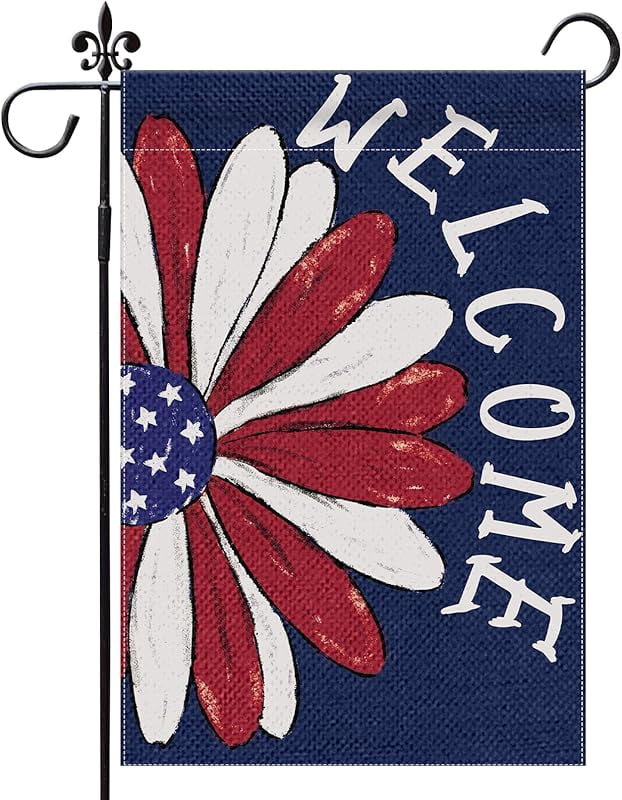 4th of July Cardinal Bird Garden Flag 12x18 Inch Double Sided Red Blue ...