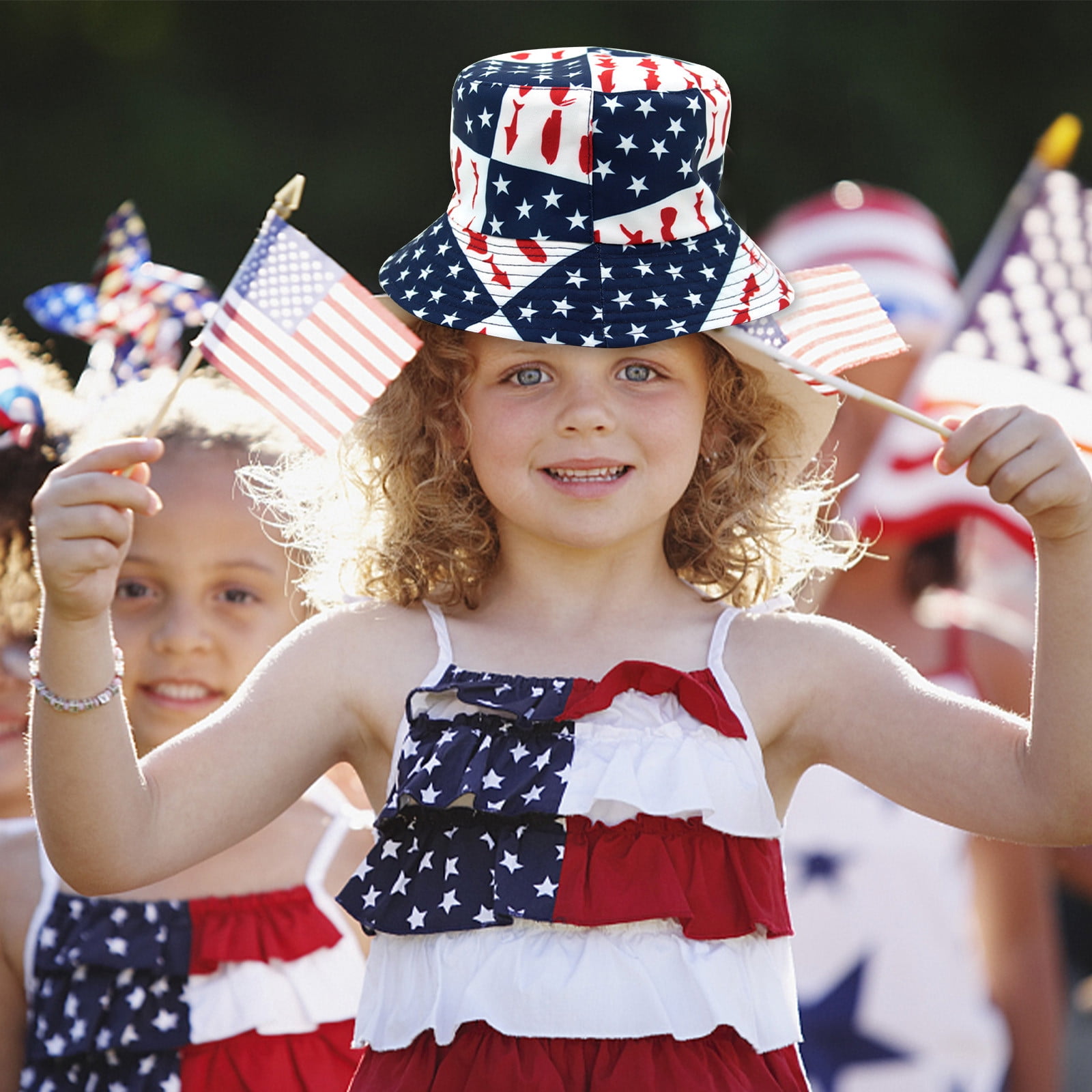 4th of July Celebration Hat with American Flag Design, Breathable ...