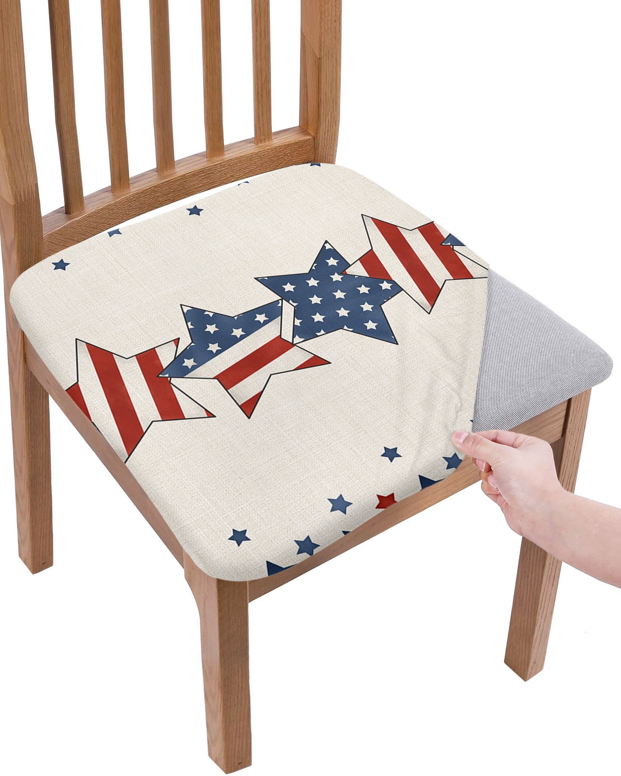 4th of July Chair Seat Covers for Dining Room Stretch Chair Seat Covers ...