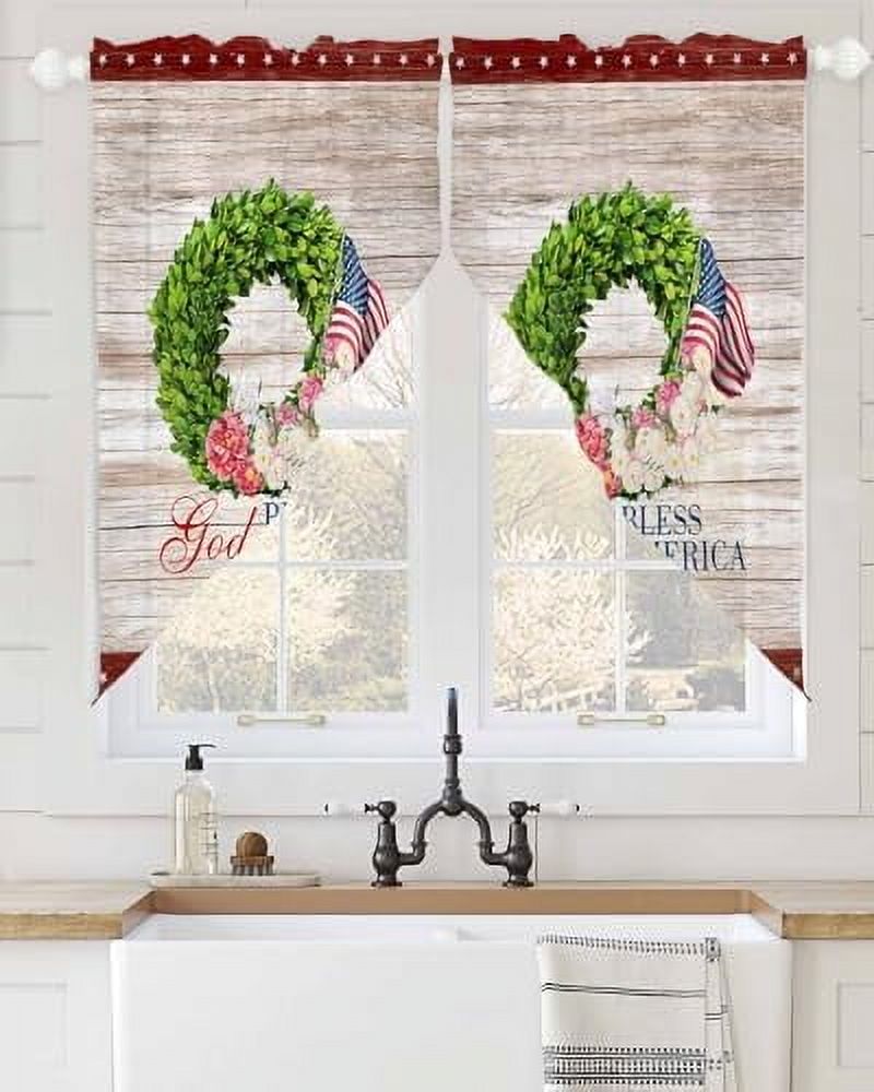 4th of July Chiffon Swag Valance Curtain Swag Valance Kitchen Curtains ...