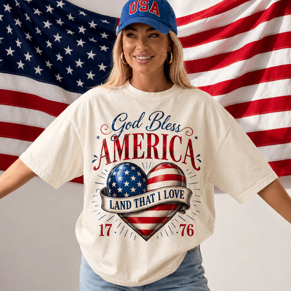 4th Of July Comfort Colors Shirt, God Bless America Land That I Love ...