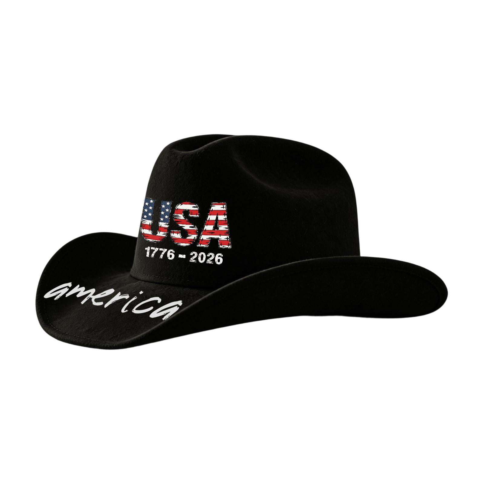 4th of July Cowboy Hat USA 250 Independence Day Cap Vintage Western ...