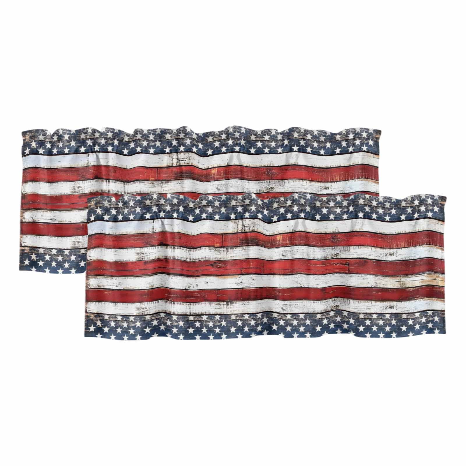 4th of July Curtain Valances for Windows, Kitchen Valance Window ...