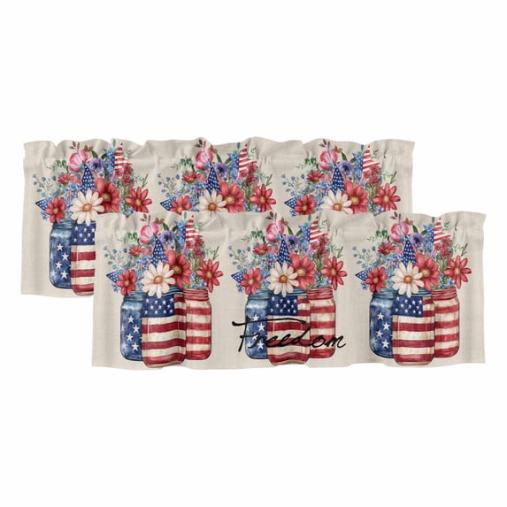 4th of July Curtain Valances for Windows, Kitchen Valance Window ...