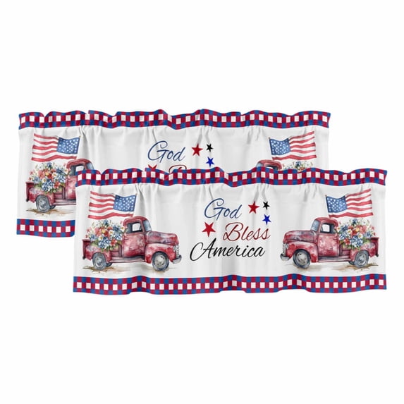 4th of July Curtain Valances for Windows, Kitchen Valance Window ...