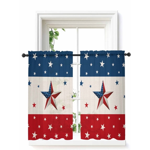 4th of July Curtains 45 Inch Length,Sheer Curtains for Bedroom Living ...
