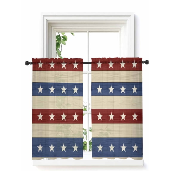 4th of July Curtains 54 Inch Length, Sheer Curtains for Bedroom Living ...