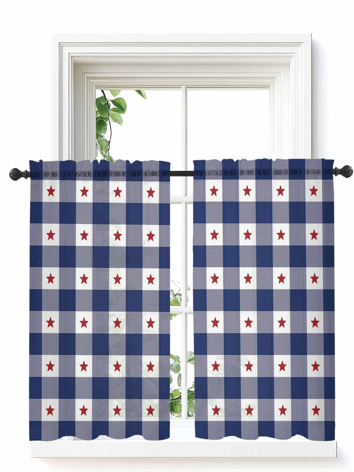 4th of July Curtains 54 Inch Length,Sheer Curtains for Bedroom Living ...